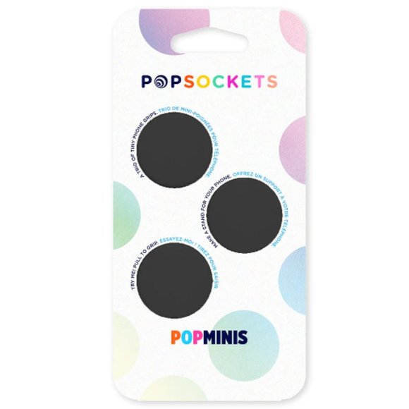 PopSocket | Accessories | Universal Popsocket Popminis Triple Black 3 Pack Phone Grip Stand ...